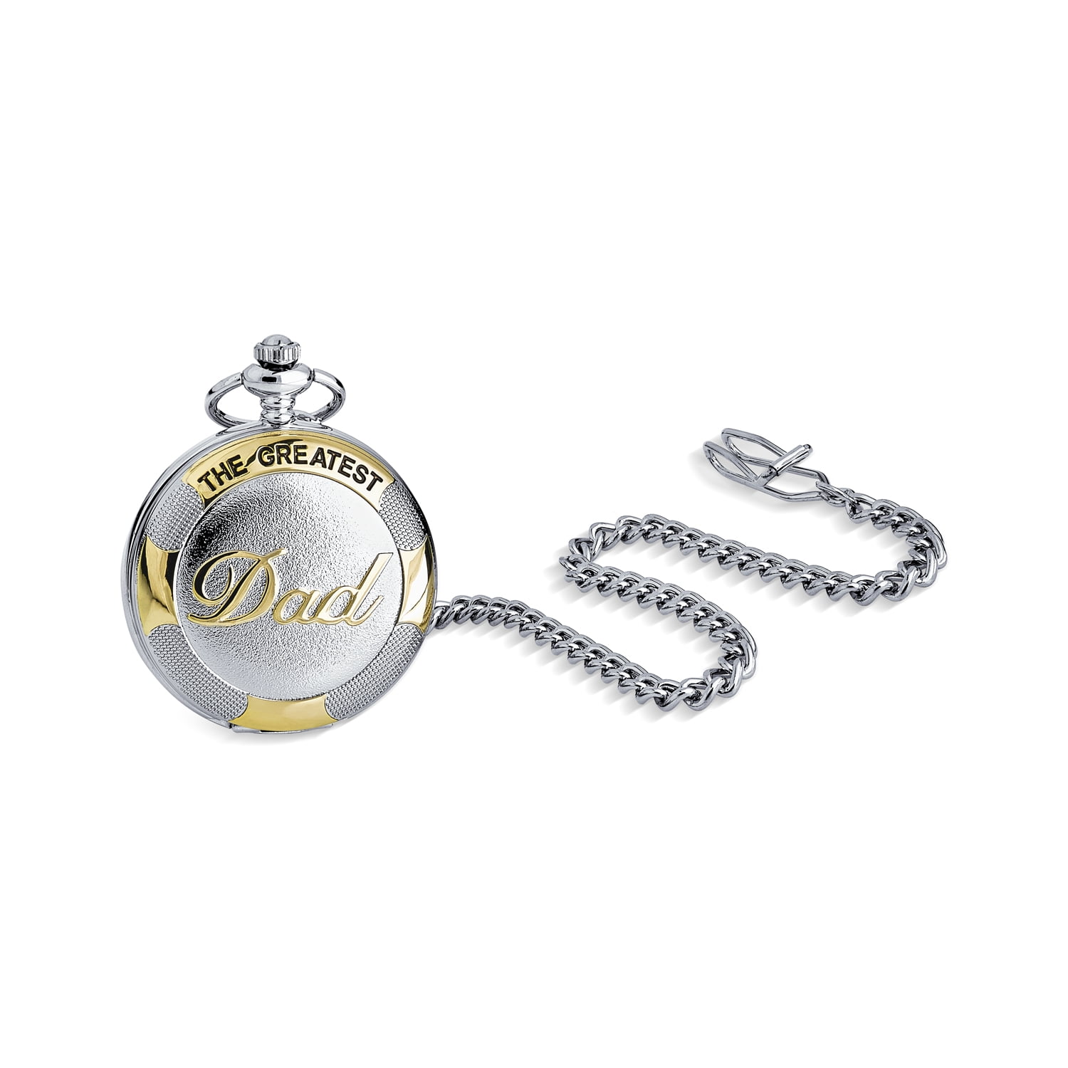 Mens Daddy Vintage Two Tone Dad Father Pocket Watch Silver Gold Plated ...