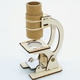 HOMEMAXS Wooden Microscope Puzzles Kids Engineering Kit DIY Science Toy ...
