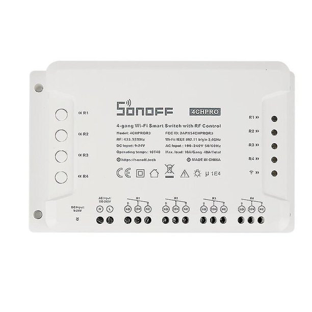 Sonoff 4ch Pro R3 10a /gang 4 Channel Wifi Smart Switch 433 Mhz Rf ...