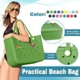 18.9x14.2x9.4 Inch X-Large Rubber Tote Bag Beach Bag Travel Bag with Waterproof Zipper Pocket ...