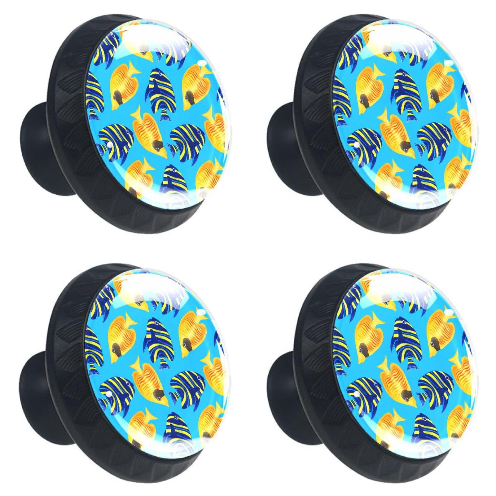4 Pcs Tropical Fish Knobs for Kitchen Cabinet Cupboard Dresser Bookcase ...