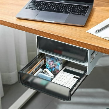 Under Desk Storage Drawer - Adhesive Tray Organizer Box - Walmart.com