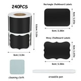 WWW Chalkboard Labels, 240 Pcs Reusable Waterproof Stickers, Removable ...