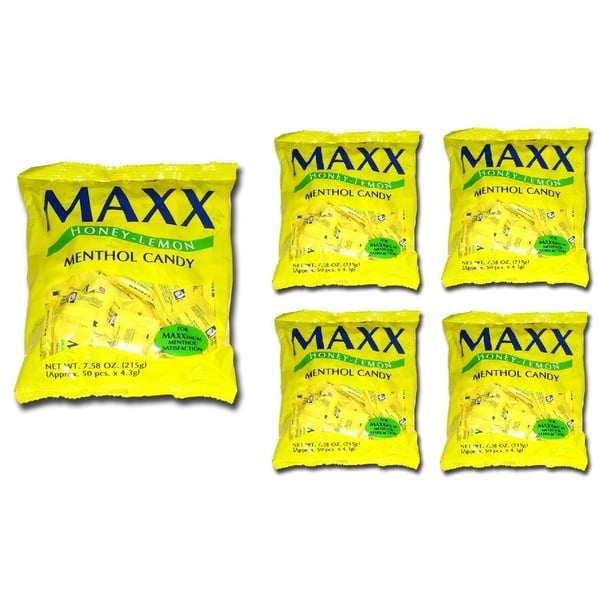 Maxx Menthol Candy Honey Lemon Flavor Pack of 5 - Walmart.com
