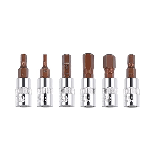 Uxcell 1/4" Drive x H3 - H7 Hex Bit Socket Set, S2 Steel Bits, CR-V ...