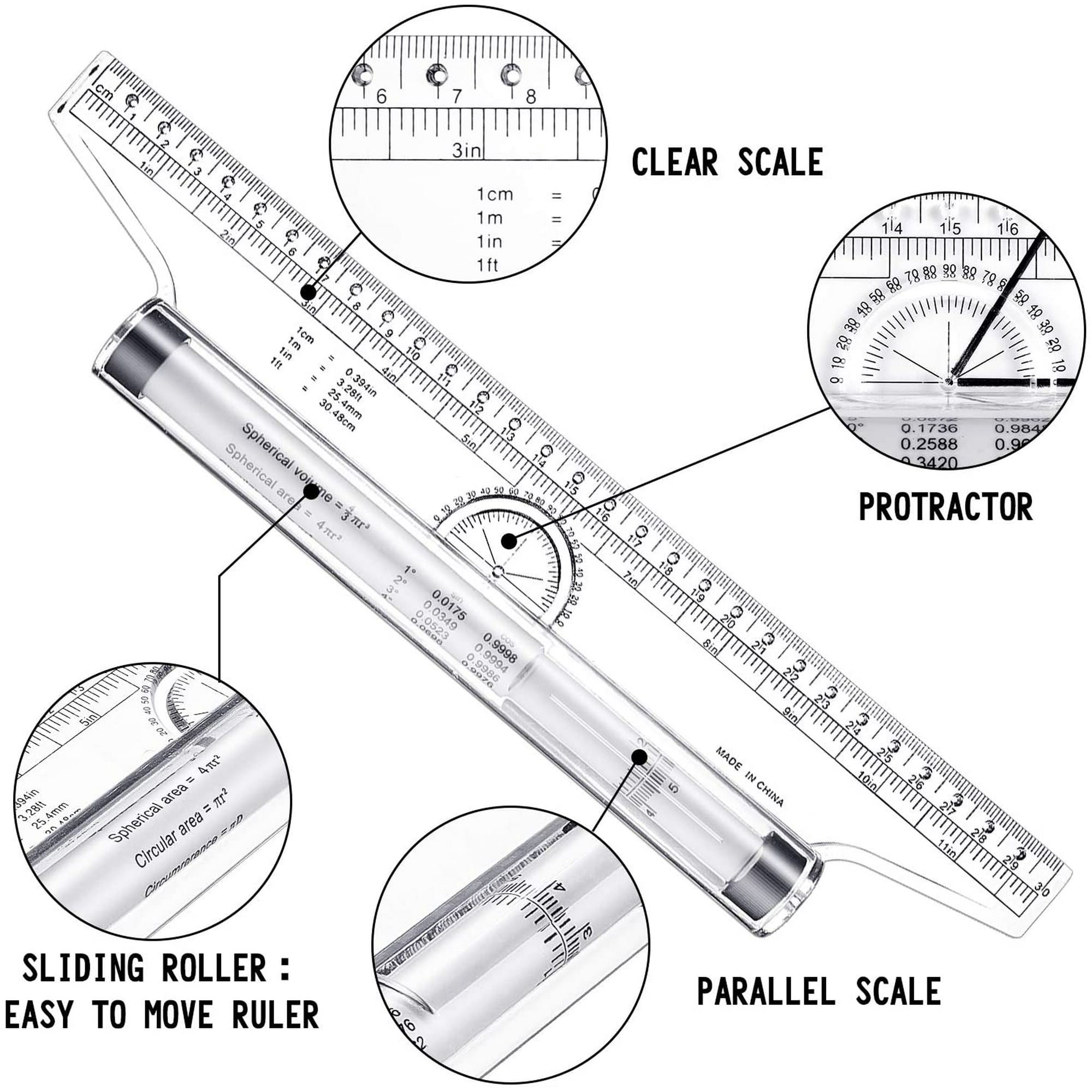 Click here for Biinggo Rolling Ruler Measuring  Drawing Parallel... prices