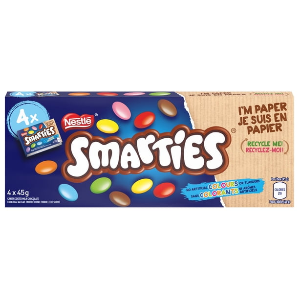 NESTLÉ SMARTIES Candy Coated Milk Chocolate Multipack, 4 x 45 g, 180 g ...