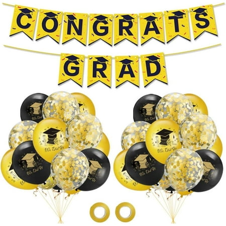 MSYMY 2022 graduation decoration black gold Balloon Set season banner ...