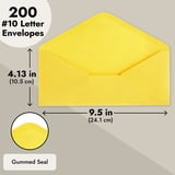 200 Pack #10 Yellow Envelopes Bulk with Gummed Seal for Party ...