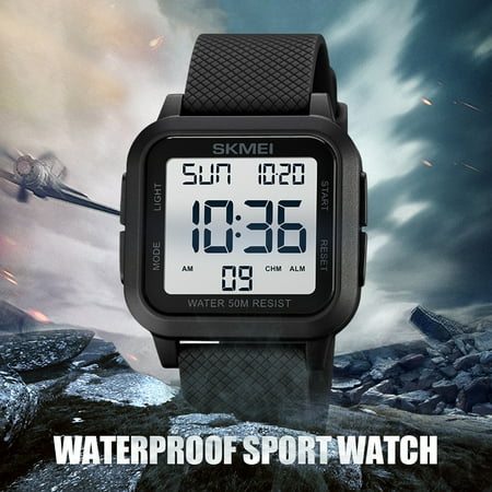 Coiry Men Digital Sports Watch Countdown Timer 50M Waterproof Alarm ...