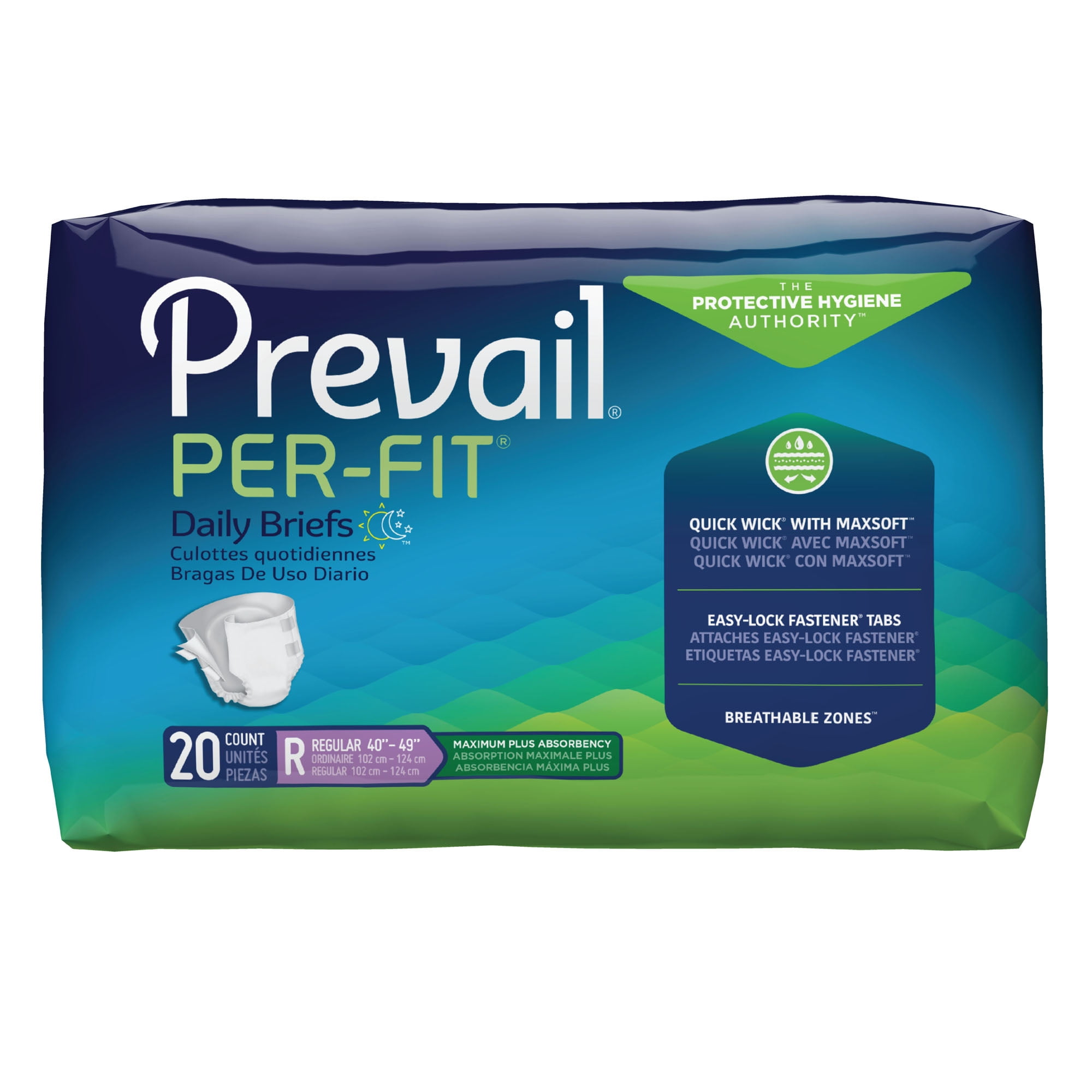 Prevail Per-Fit Adult Incontinence Brief Regular Heavy Absorbency - Walmart.com - Walmart.com