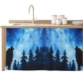 Black Wolf Silhouette Cabinet Curtain 32"Wx55"L, Dustproof Pantry Door ...