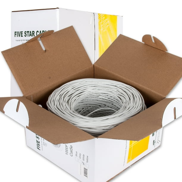Five Star Cat5e 1000 Ft CMR Rated 24AWG Solid Bare Copper Conductor 4 ...