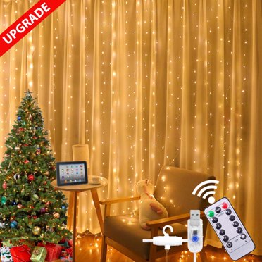 Mainstays Battery-Operated Indoor 90-Count Warm White LED Curtain ...