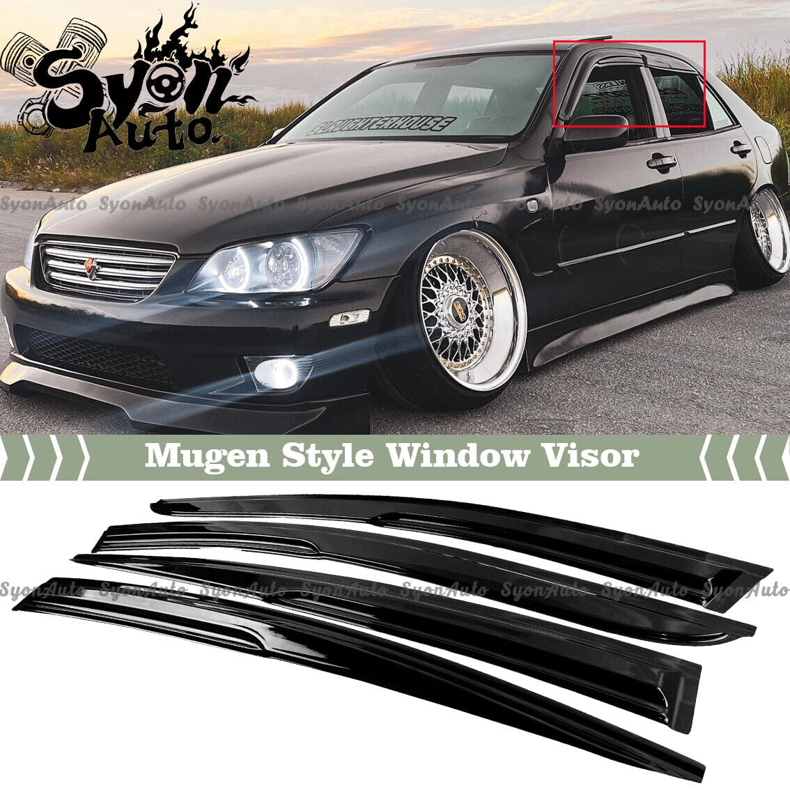 FITS 2001-2005 LEXUS IS300 JDM MUGEN STYLE WINDOW VISOR RAIN GUARD ...