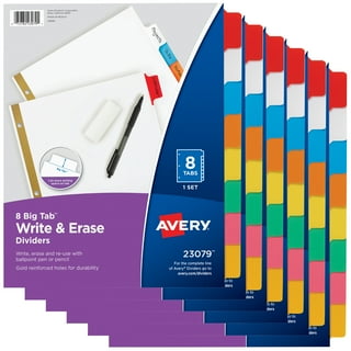 Avery Clear Protect 'n Tab Tabbed Sheet Protector Dividers, 8-Tab Set ...
