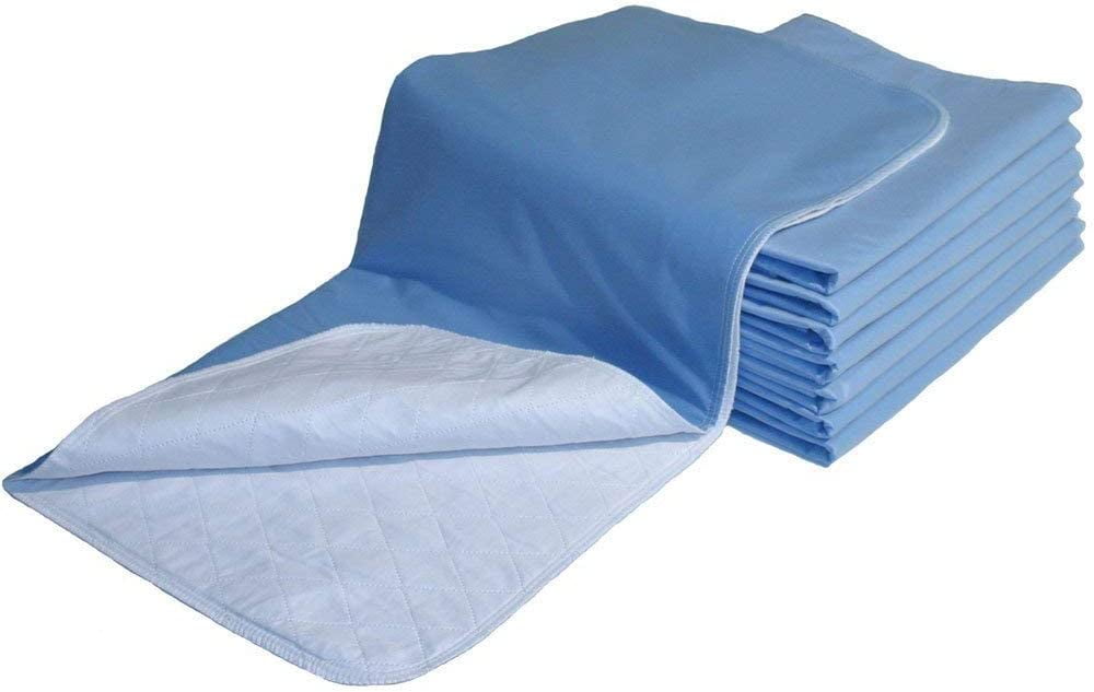 2 Pack 100% Cotton Top - Washable Bed Pads, Waterproof Incontinence ...