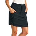 AHTJRT Women's Cargo Skirts with Pockets Drawstring High Elastic ...