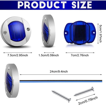 6 Pieces Round LED Boat Lights 12V Waterproof Marine Navigation Lights ...