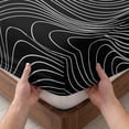 Twin XL Size Fitted Sheet Set - Black White Striped 2 Piece Bedding ...