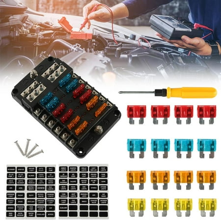 12 Way Fuse Box with Negative Terminals and Lights 12 Circuits Fuse Box ...