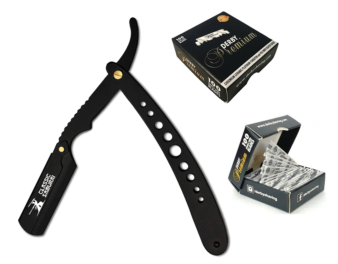 CS Matte Black New Ergonomic Design Folding Straight Razor, Shavette ...