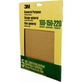 Aluminum Oxide Sandpaper, 5 Sheets, Assorted Grit 100-150-220, 9-in x ...