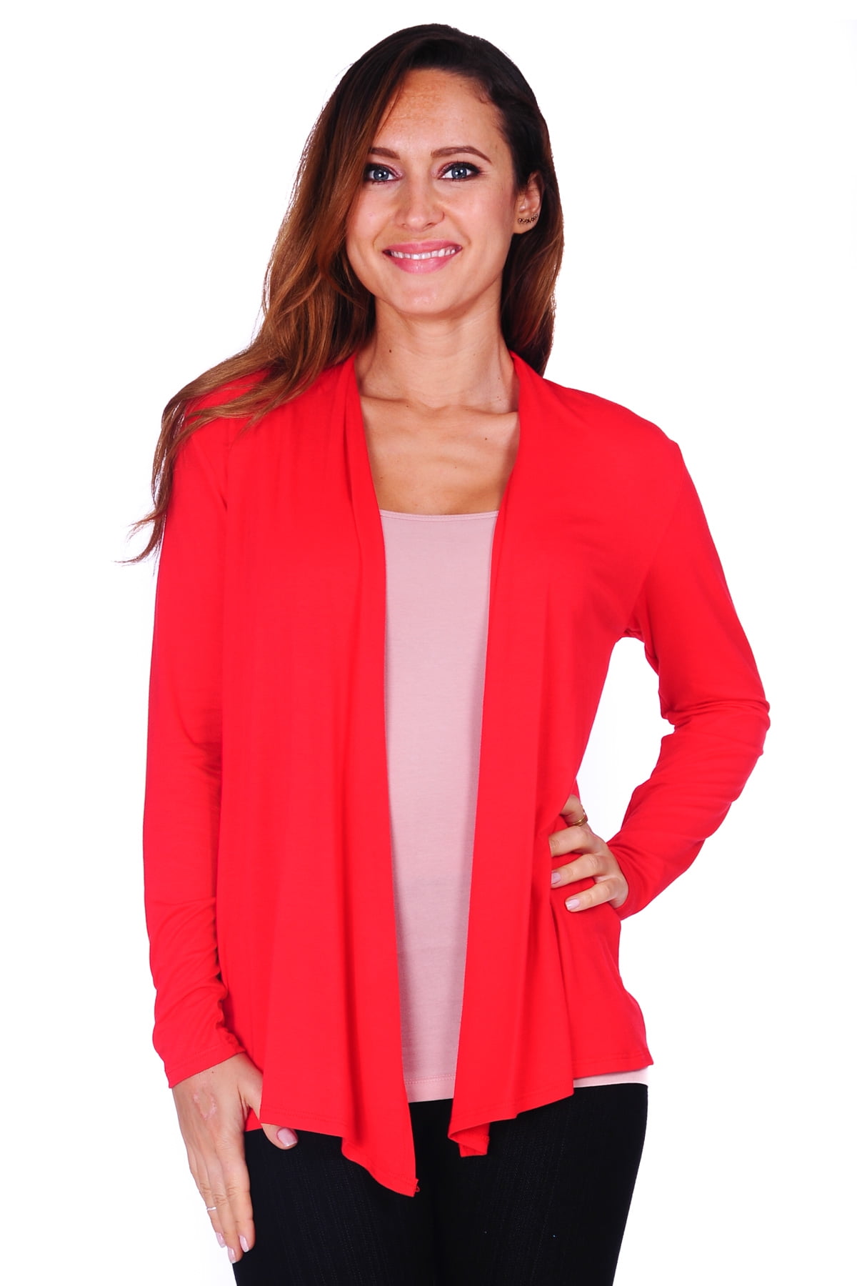 Simply Ravishing Women's Basic Long Sleeve Hip Length Open Drape ...