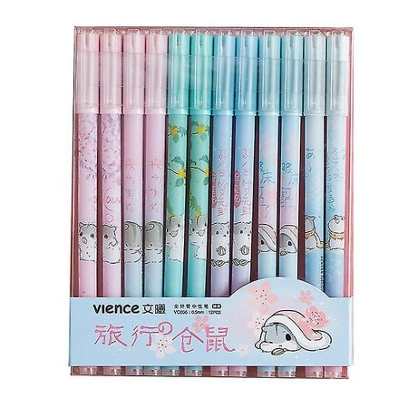 12 Pcs/box Cute Gel Pen Set Black Ink 0.5mm Gel Pens Kawaii Stationery ...