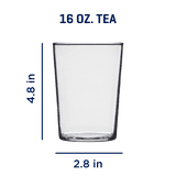 Mainstays Arabella Drinking Glass 16 oz Clear Tumbler Set of 12 for ...