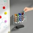 Niubee Dry Erase Whiteboard Marker Holder Acrylic Wall Mount with 10 Slots and Eraser Shelf ...
