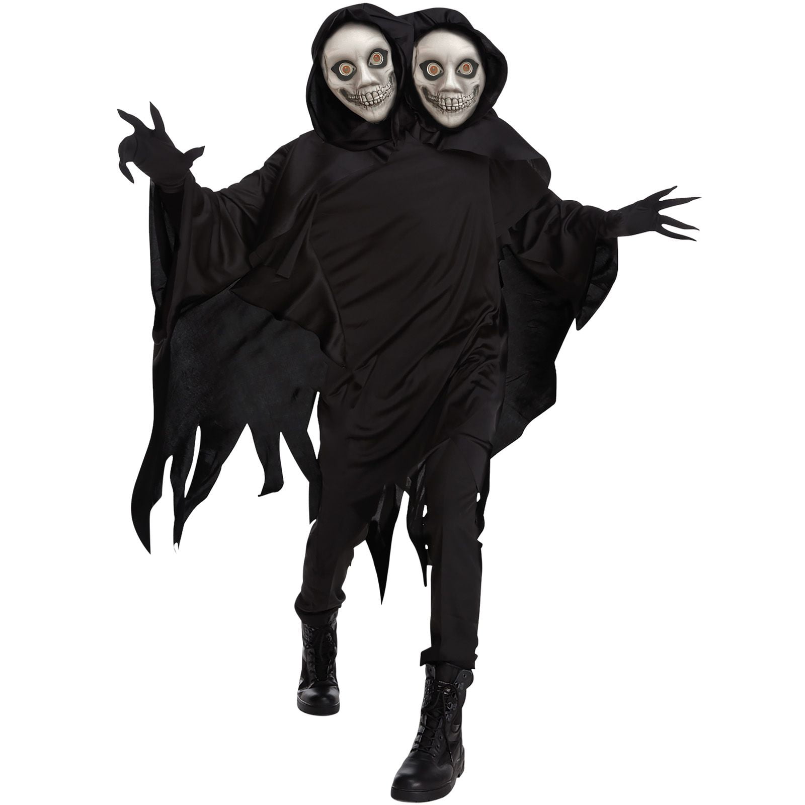 Morph Grim Reaper Costume Adult 2-Headed Ghoul Outfit Scary Halloween ...