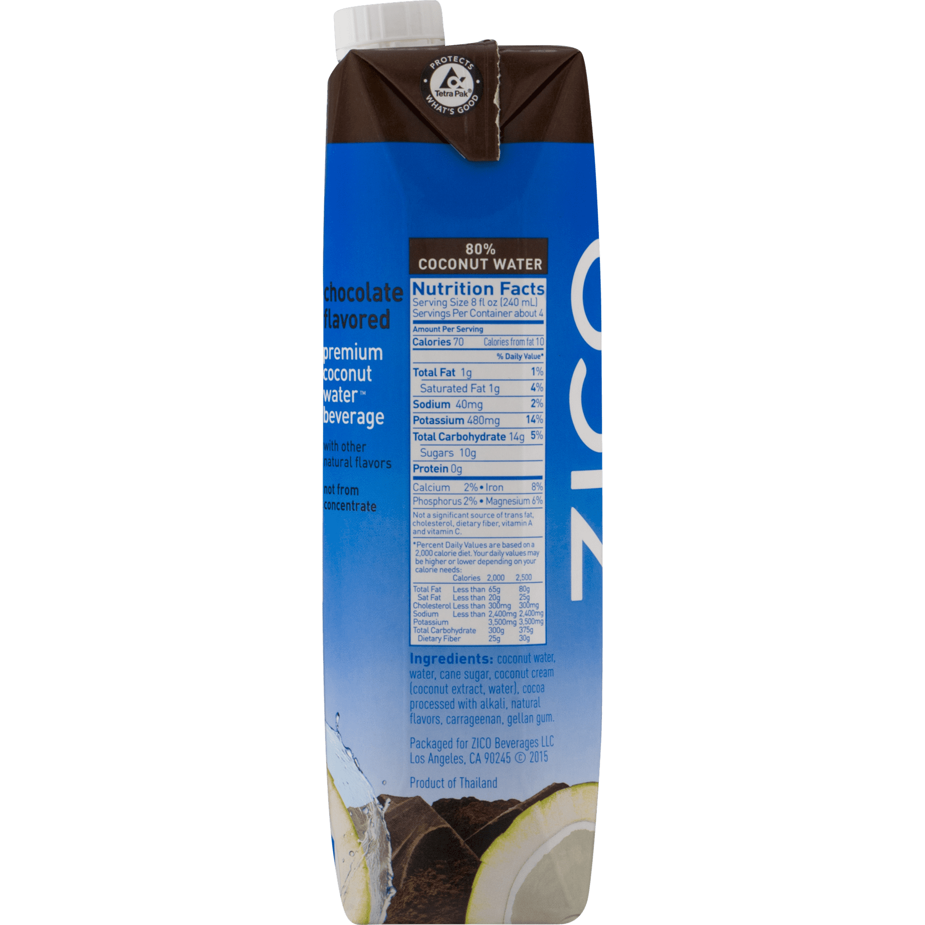 Zico Coconut Water Nutrition Label ZICO Coconut Water With Protein