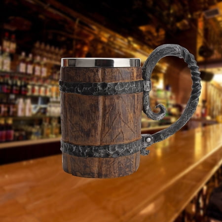 Bucket Shaped Drinkware Bar Restaurant With Handle Beer Mug Double Wall ...
