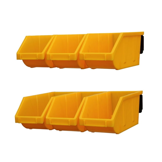 King's Rack Wall Mount Hanging Bin Rack Storage System Organizer w/ 6 ...