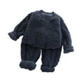 Boys and Girls Pajamas 2 Piece Toddler Kids Boys Girls' Winter Pyjama Set Warm Flannel Sleepwear ...