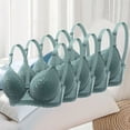 5 PCS Womens Underwire Push Up Bras Floral Embroidered Full Coverage ...