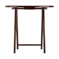 Winsome Nathan 5 Piece Wooden Folding Serving Tables w/ Storage Stand ...