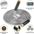 25FT Heavy Duty Garden Hose with 10-Pattern Spray Nozzle, Flexible Kink ...