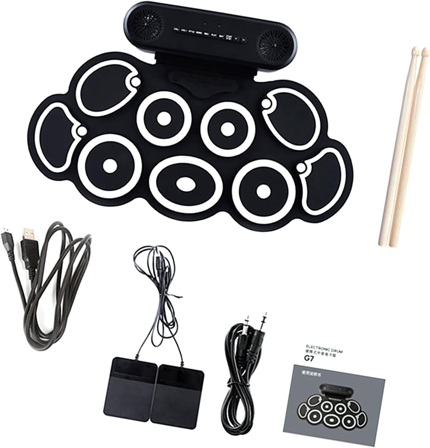 Foldable Digital Drum Set Portable Electronic Drum for Children Boy ...