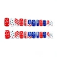 24 Pcs 4th of July Press on Nails, Short Square Round Press on Nails ...