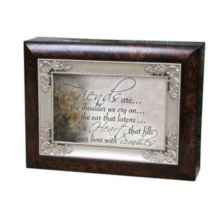 Good Friends Burlwood With Silver Inlay Italian Style Music Box/Jewelry ...