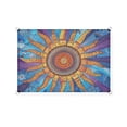 Abstract Sun Shade Sail 6.5'X10' Yellow Blue Sun Flame Texture UV Block ...
