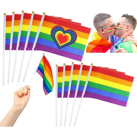 Gay Pride Rainbow Stick Flag, 20PCS Small Mini Gay Pride Flags ...