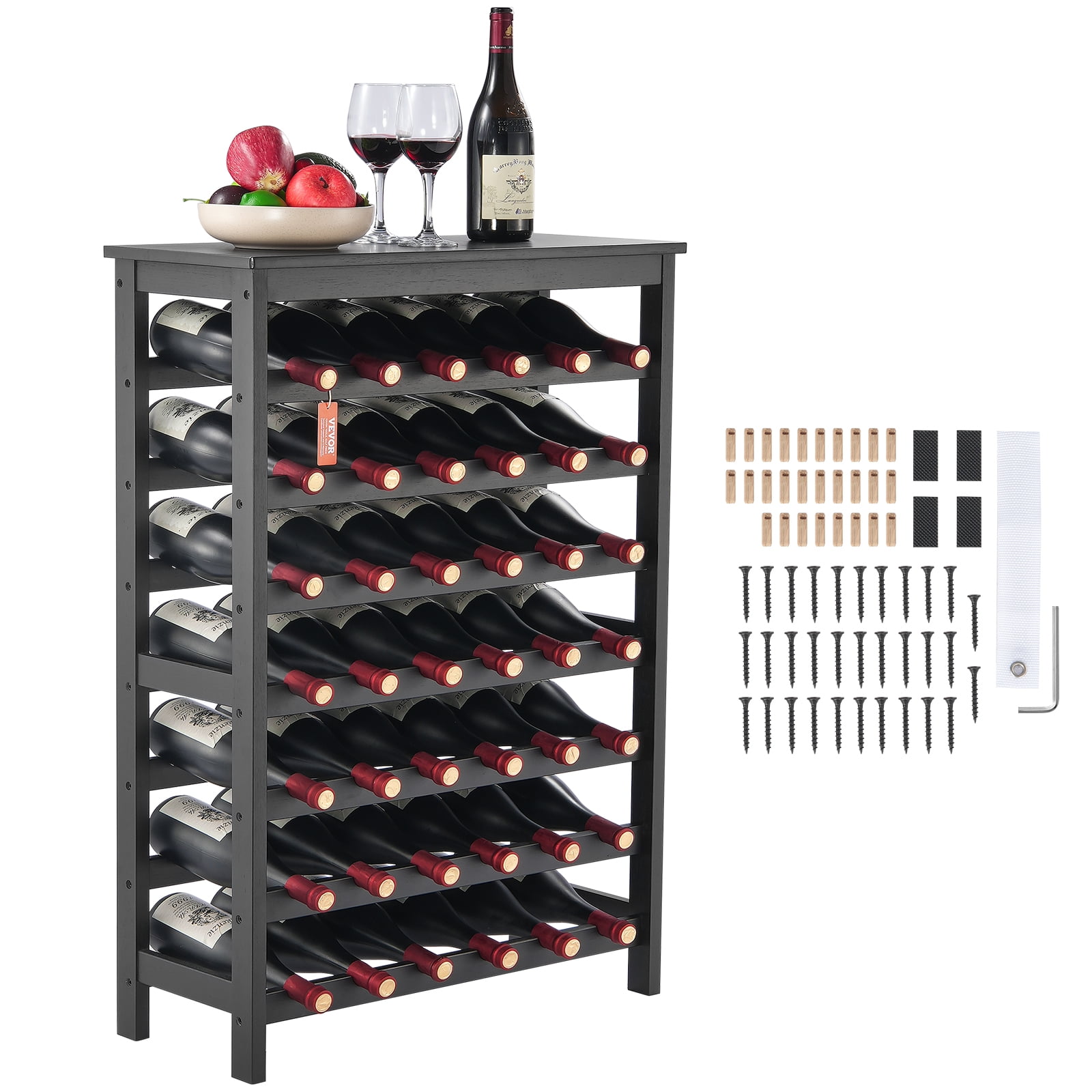 Click here for Vevor 42 Bottle 7-Tier Modular Wine Rack Bamboo Wo... prices