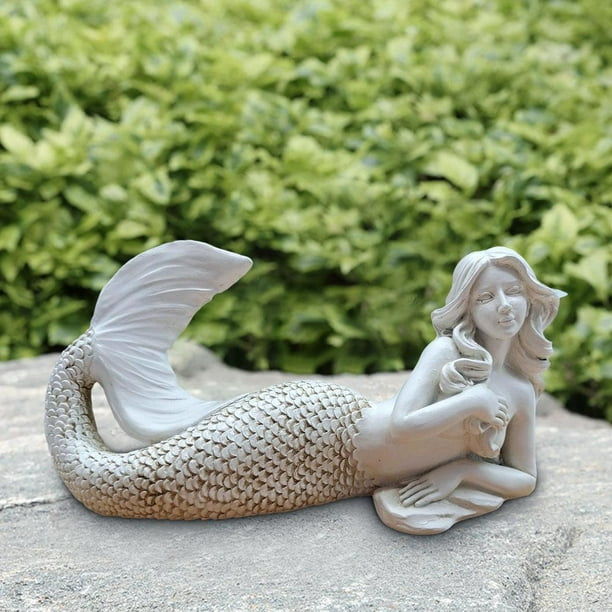 Peggybuy Resin Mermaid Figurine Statue Room Garden Office Master Gift ...