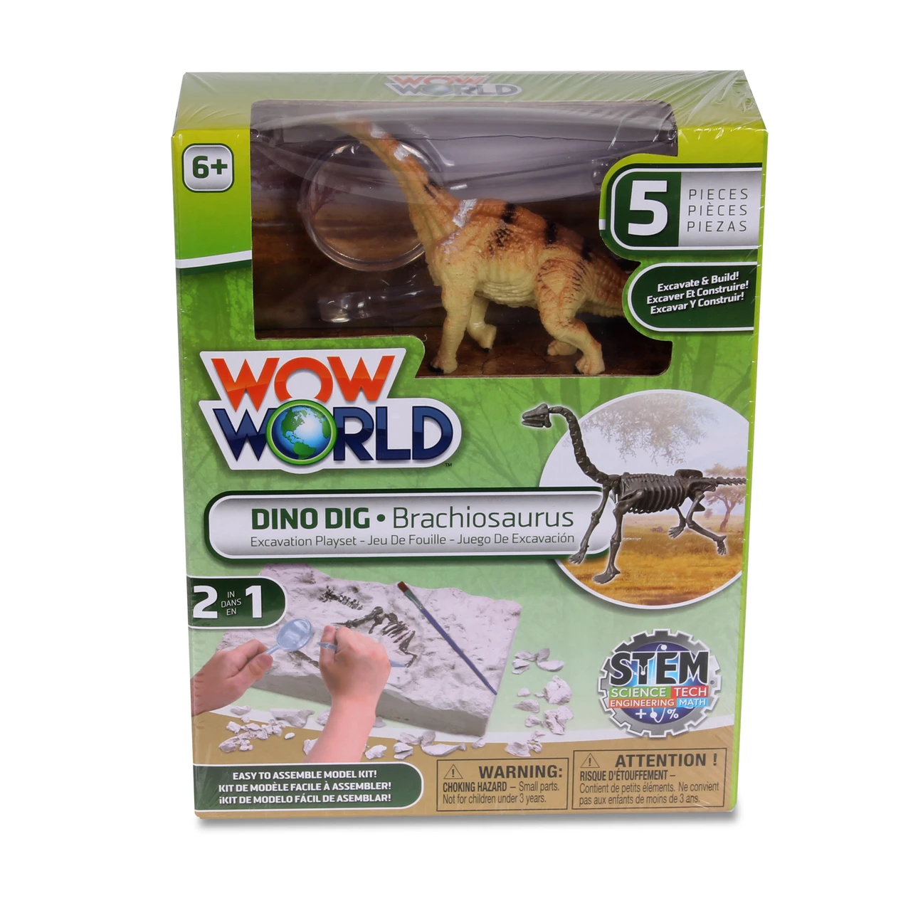 Wow World Dino DIG Excavation Playset STEM Science Tech Math 2 in 1 ...