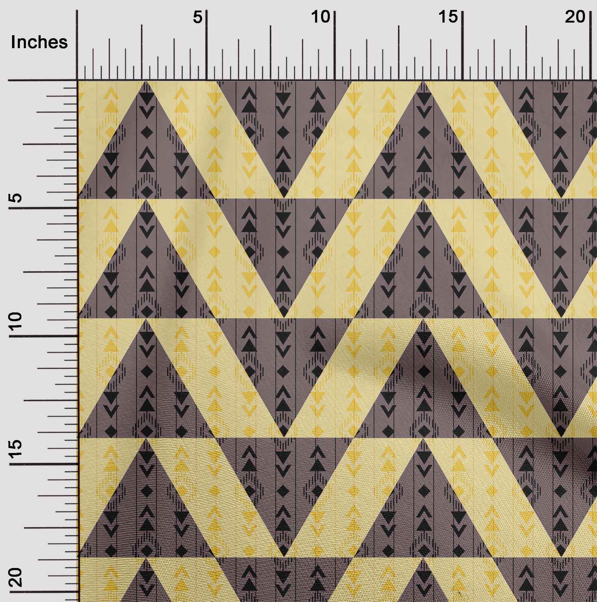 oneOone Viscose Chiffon Fabric Stripe|Diamond & Triangle Geometric ...