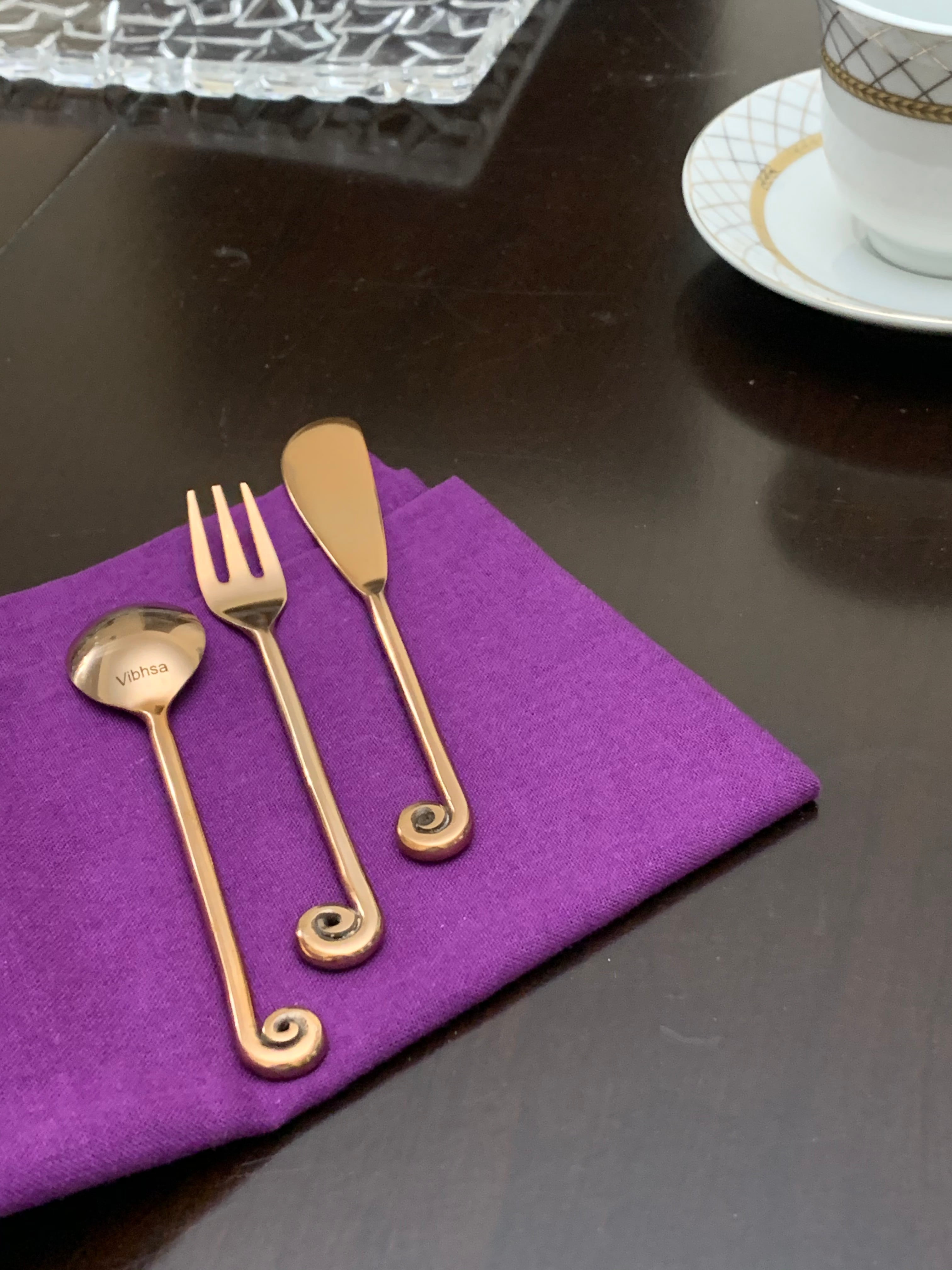 Vibhsa Silverware12 Piece Stainless Steel Copper Breakfast Flatware Set ...