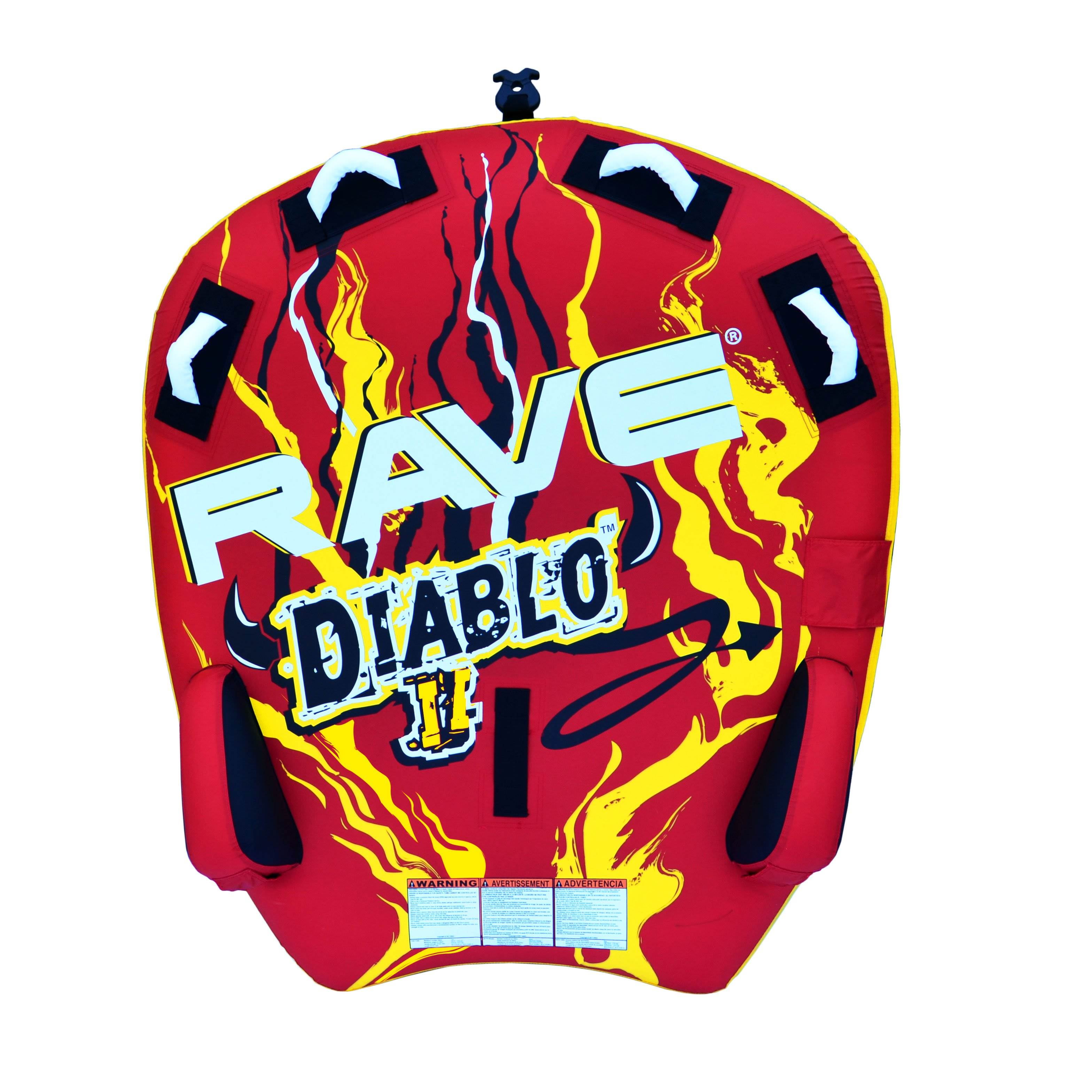 RAVE Sports Diablo II Inflatable 2 Person Rider Towable Boat Water Tube ...